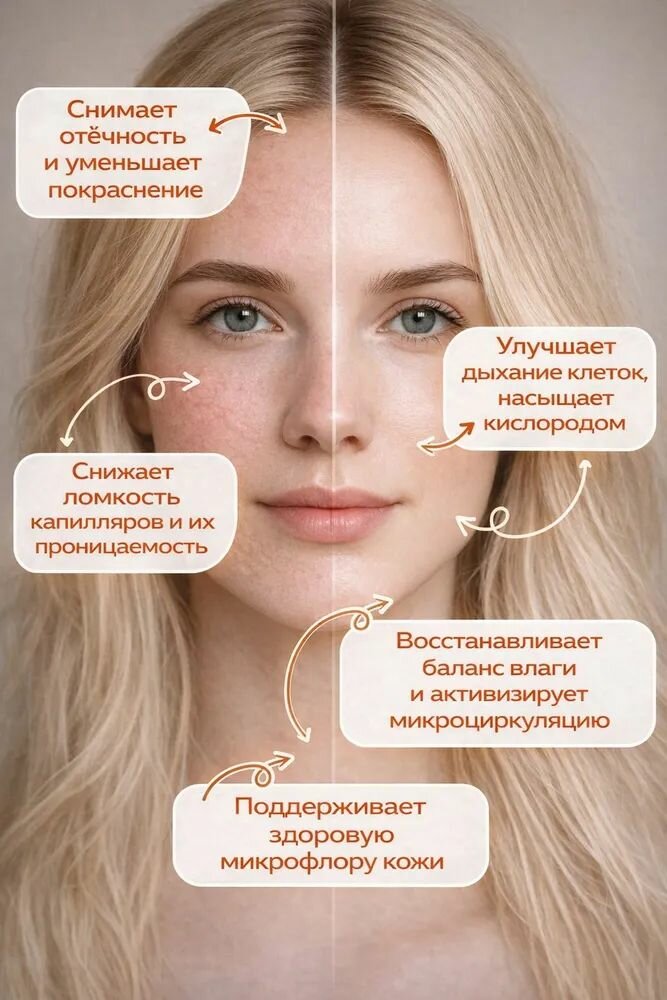 Успокаивающий восстанавливающий крем с церамидами для чувствительной кожи от купероза и отеков, 50 г