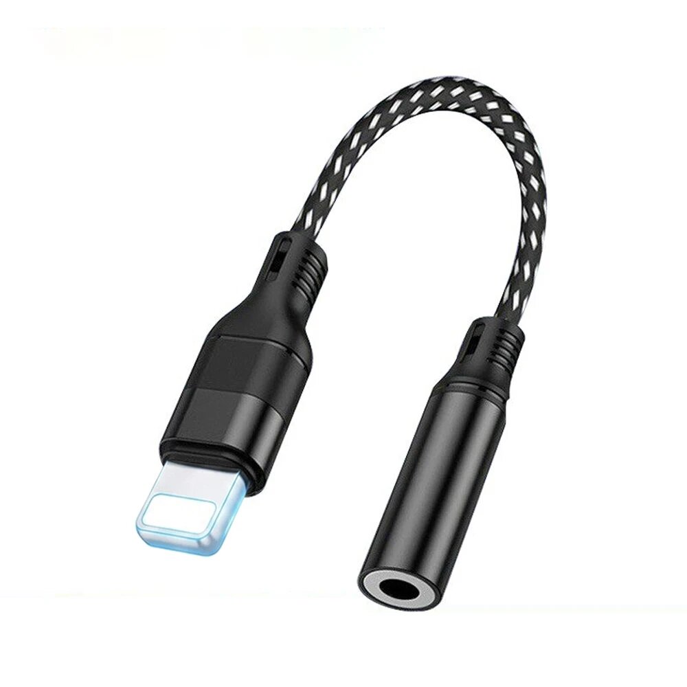Аудиоадаптер AUX Lightning Black для iPhone 14/13/12