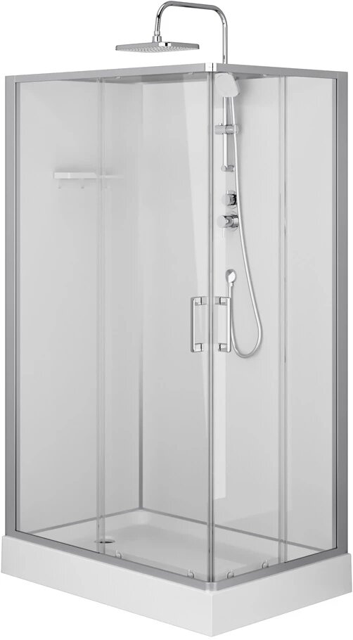 Душевая кабина Am.Pm Above W9XC-403-12080MT 120,4x80,4x225 см, без крыши, низкий поддон, профиль матовый хром, стекло прозрачное
