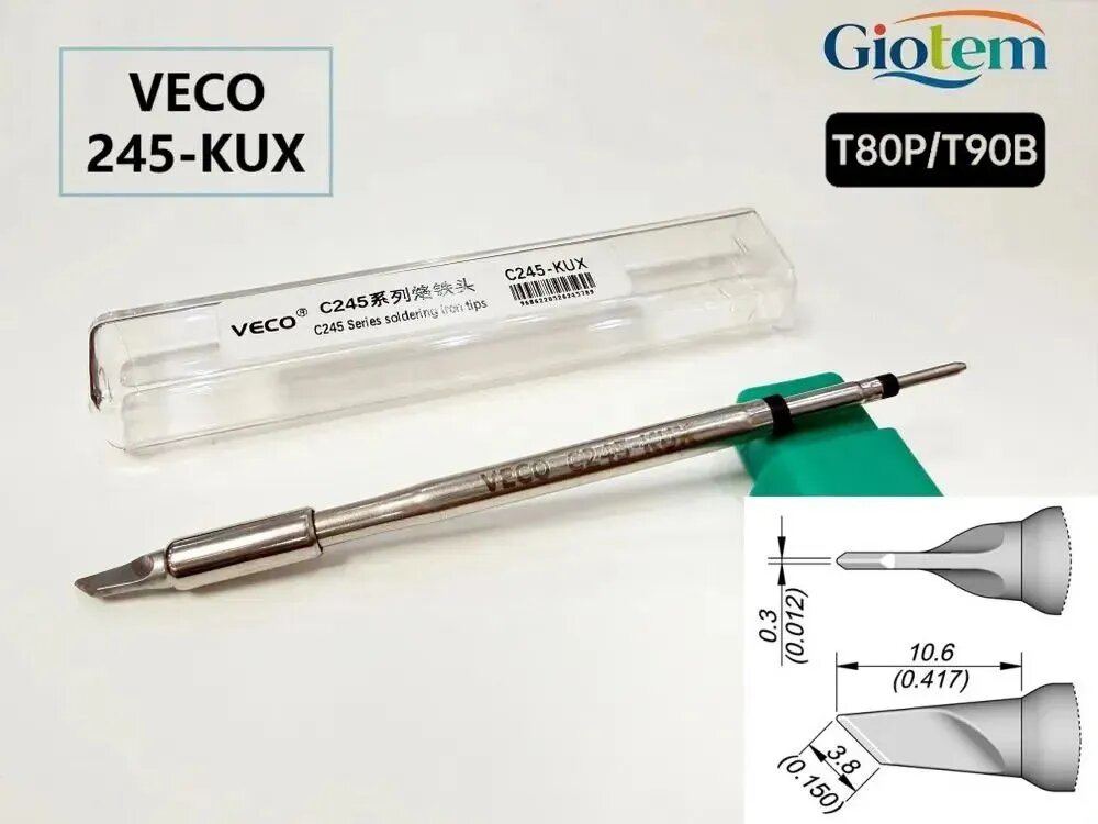 VECO Бессвинцовое паяльное жало C245- KUX Совместимая рукоятка сварочного сопла C245, быстрый нагрев, 1 предметов