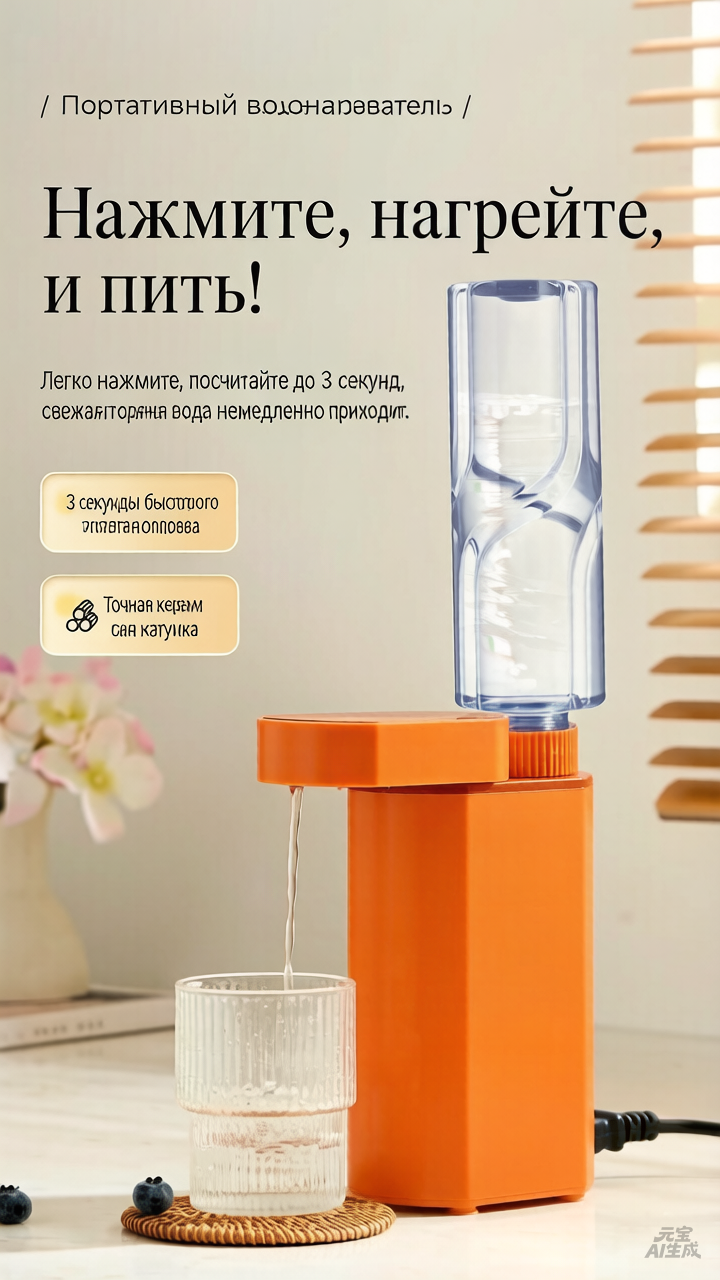 Дорожный мини-кипятильник 3с, для молока чая, офис дом 24*15*15cm