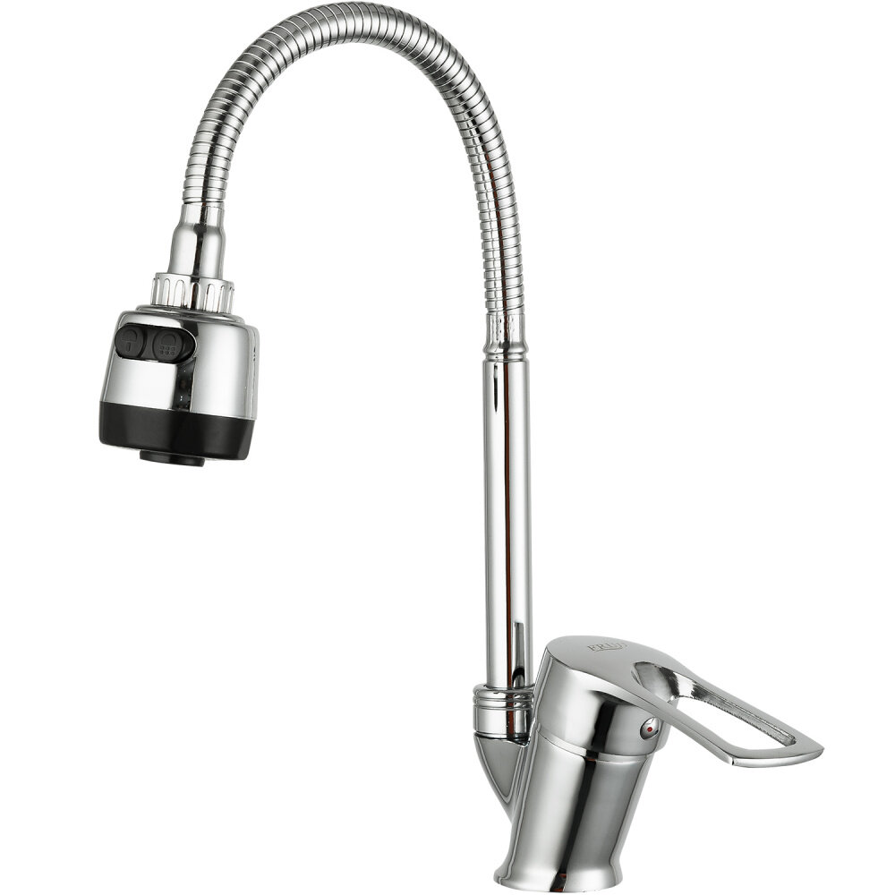 Смеситель для кухни с гибким изливом и режимом душ FRUD R41055-1, хром