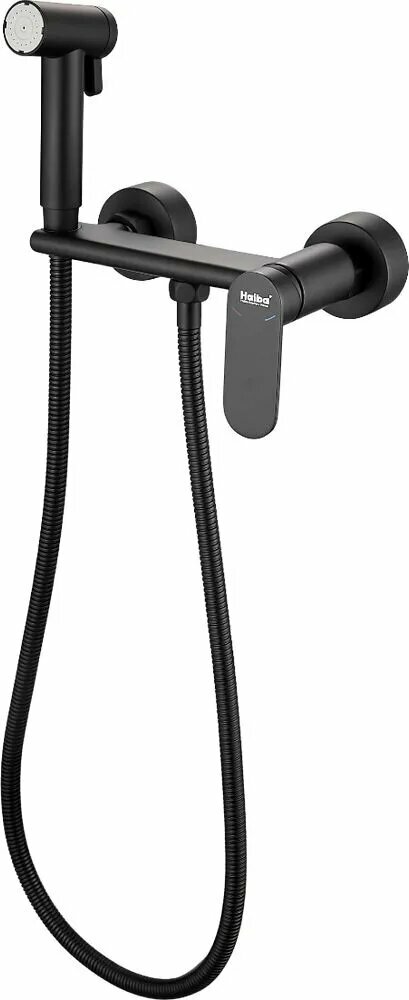 Гигиенический душ Haiba HB5516-7 со смесителем, черный, матовый, латунь, рычажный, смеситель для биде