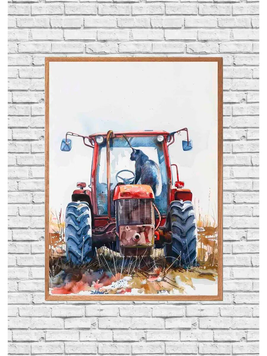 Русская голубая кошка Фермер 1, Плакат 30x42см
