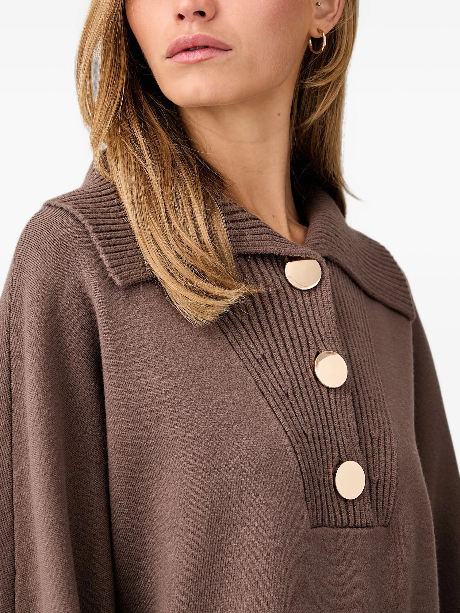 Свитер Joseph Ribkoff Button-up ribbed-collar sweater, размер 42 — фото 1