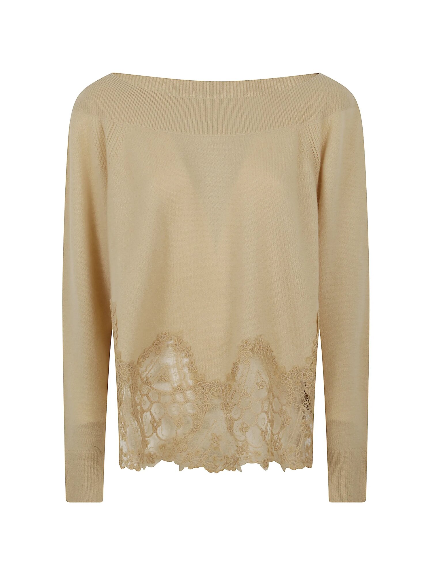 Свитер Lace-trim off-shoulder sweater