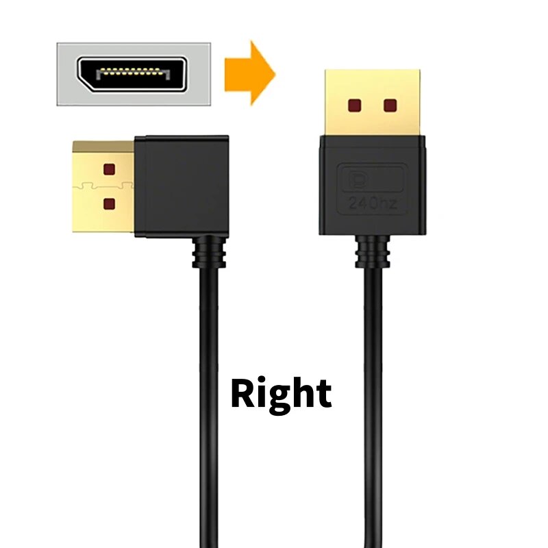 90-градусный кабель Displayport 1.4 nku Right Angle, 2m