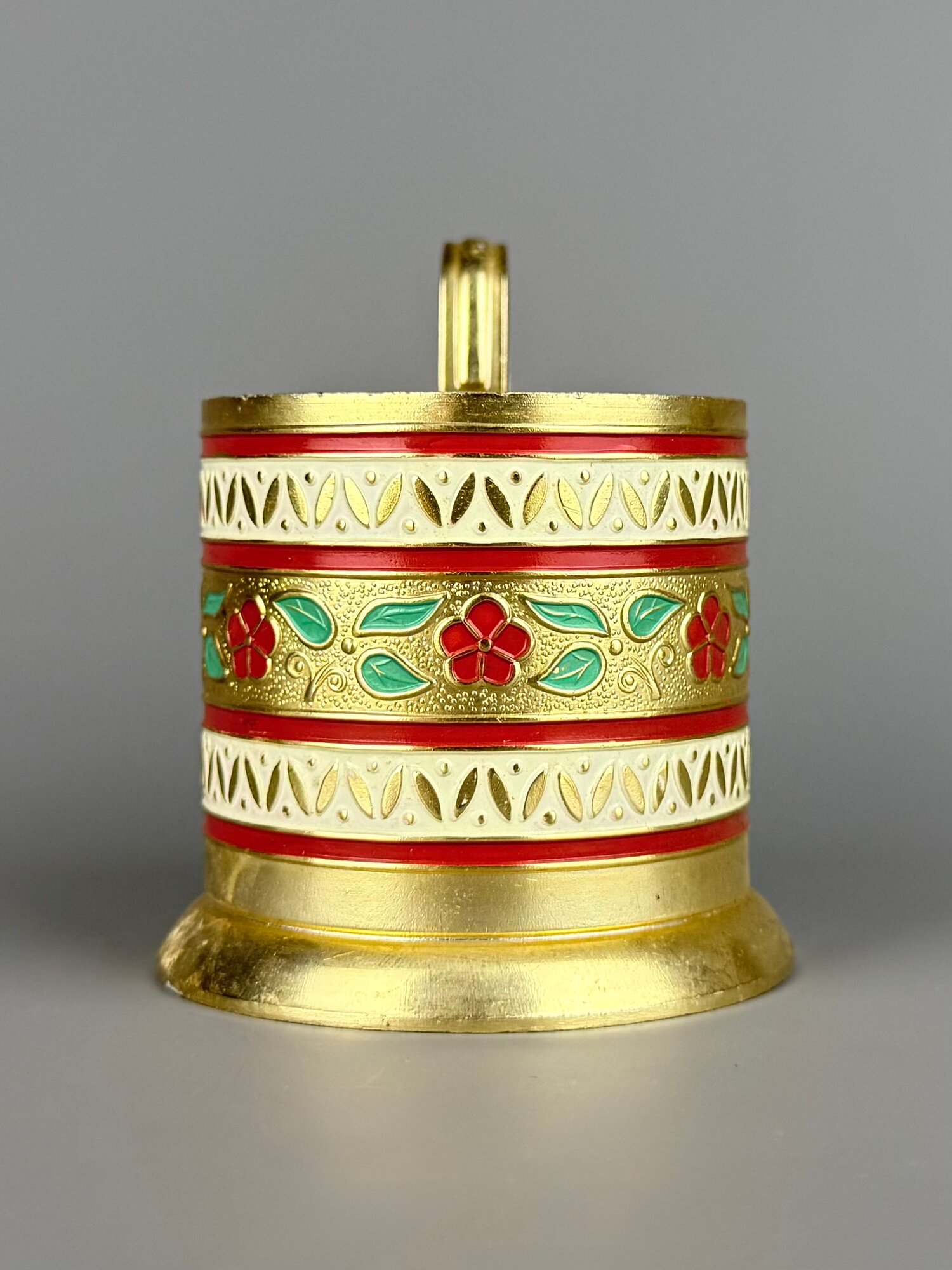 Подстаканник для стакана СССР винтаж алюминий эмаль 1970-е