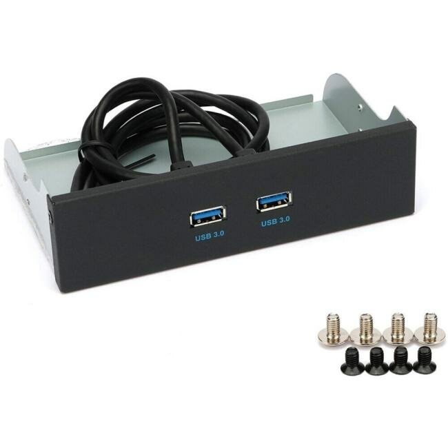FP5.25-USB3-2A Планка USB 3.0 на переднюю панель 5.25" Gembird, FP5.25-USB3-2A, 2 порта USB, коробка — фото 1
