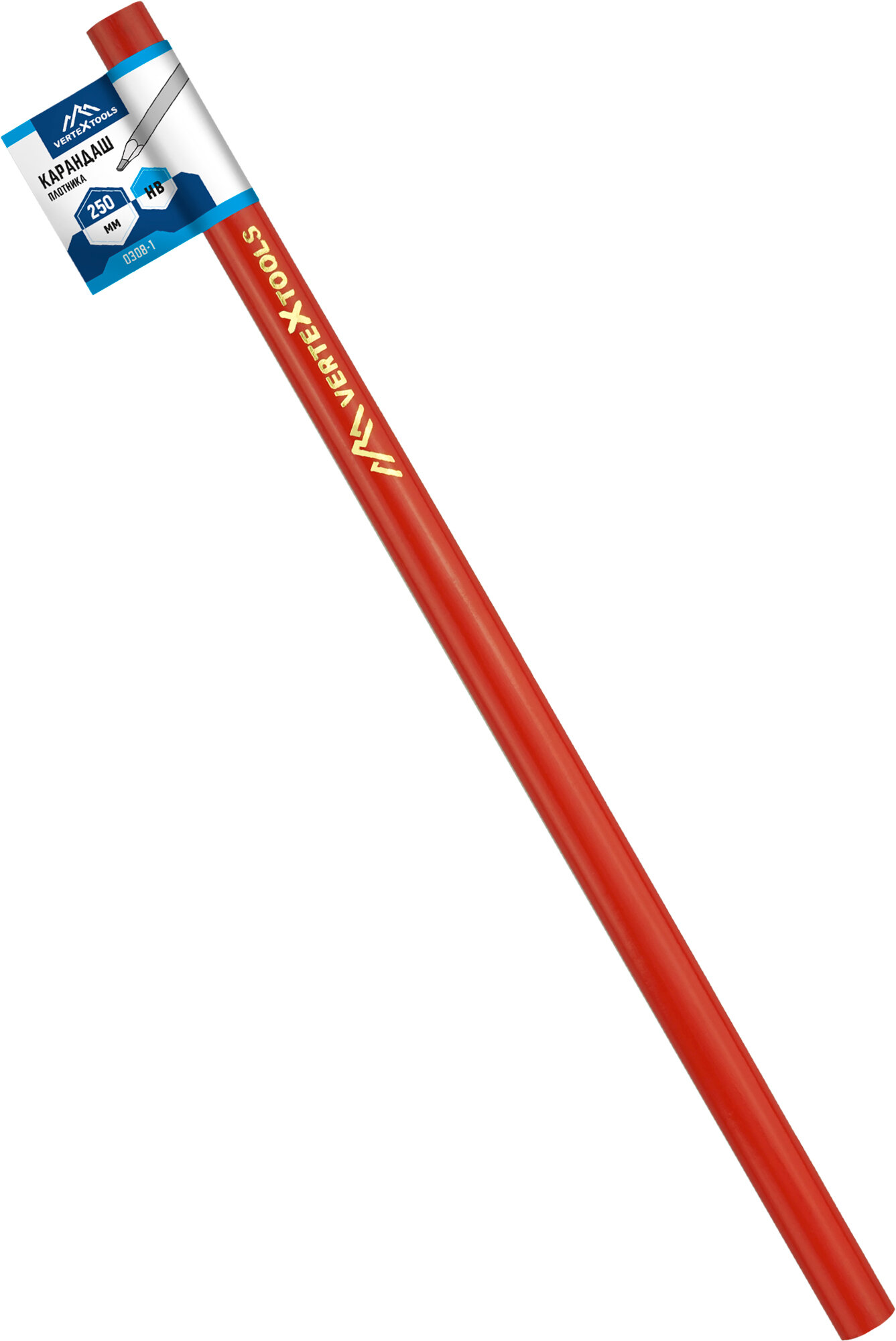 Карандаш строительный 1 шт. VertexTools 250 мм. твердость H8