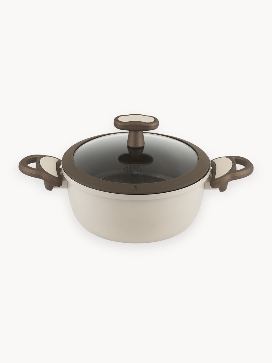 Алюминиевая кастрюля Gipfel Stadella Beige 51107, 20 см/3 л, прессованный алюминий, бежевый
