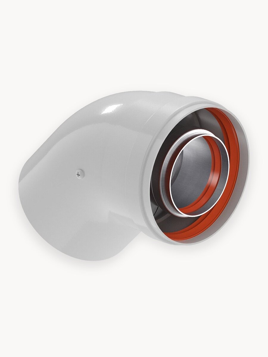 Отвод коаксиальный промежуточный 45 гр. 60/100 (мама/папа), KRATS (Кратс)