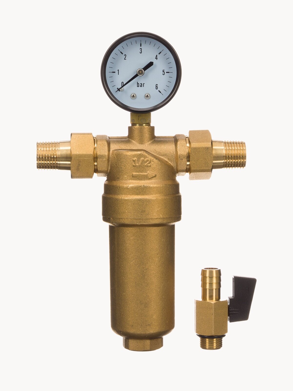Фильтр с манометром 1/2" (для горячей воды) TST