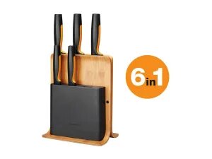 Набор кухонных ножей 5 штук с бамбуковой подставкой Functional Form Fiskars (1057552) Возможно, вам понравится