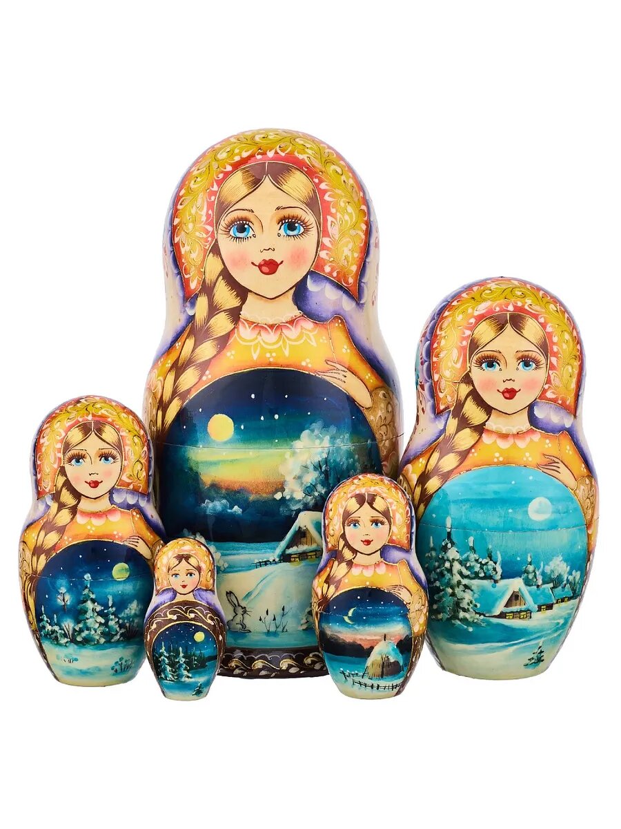 Матрешка "Времена года" 5 мест, 18 см