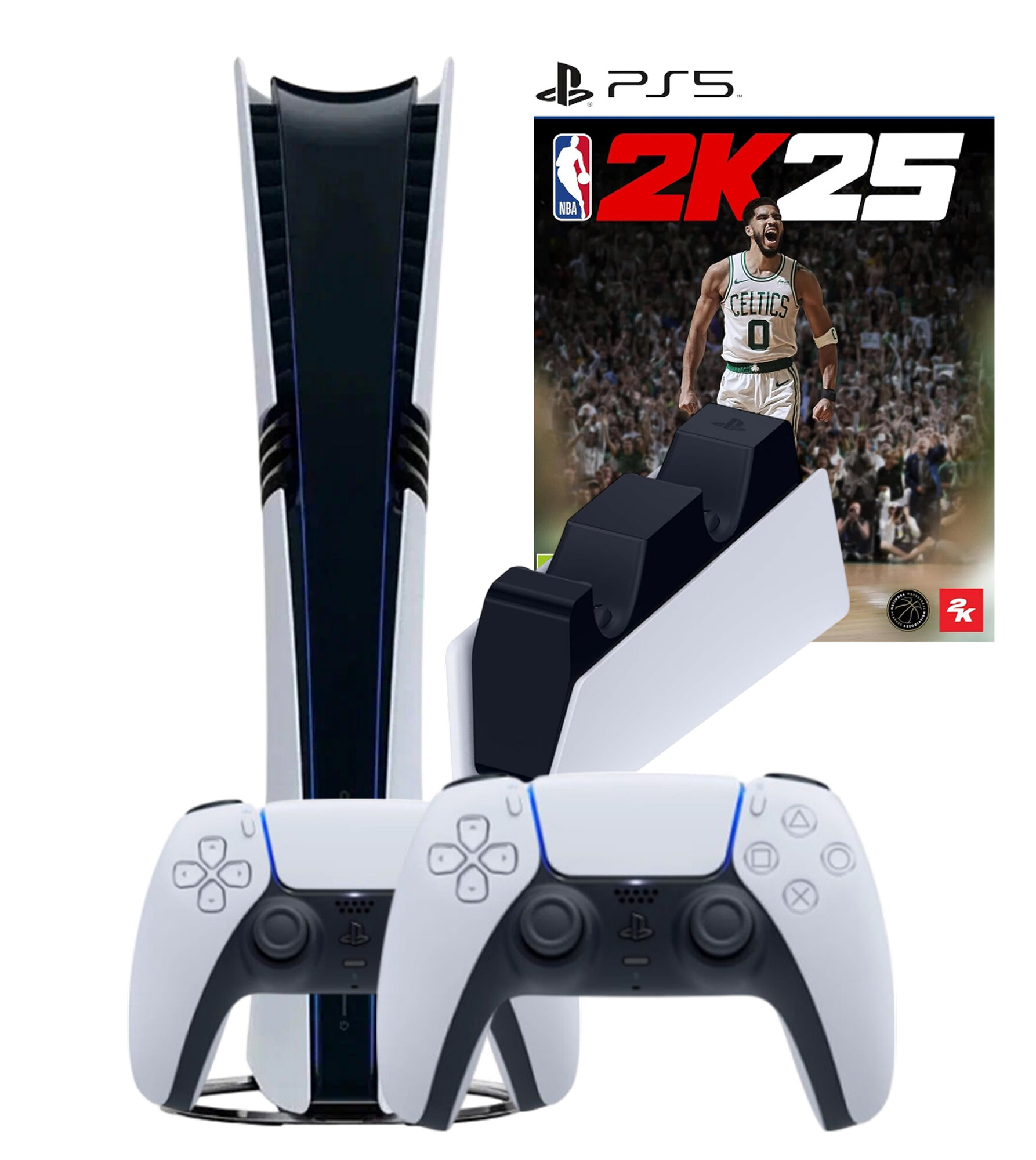 Игровая приставка PS5 Pro + игра NBA 2K25+ DualSense PS5 White + Dualsense Charging Station