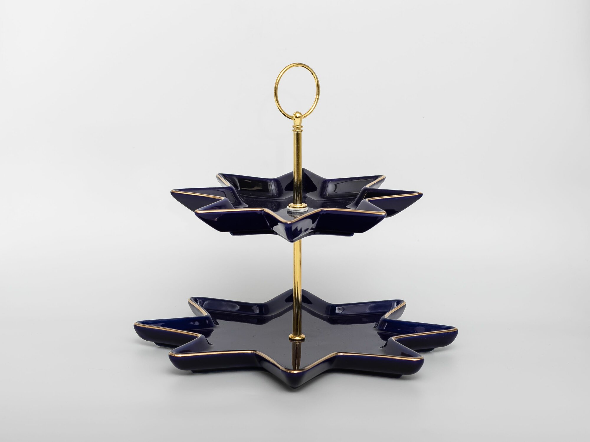 Подарочный набор "Звезда Индиго" Императорского фарфорового завода, 2 яруса, синий, фарфор