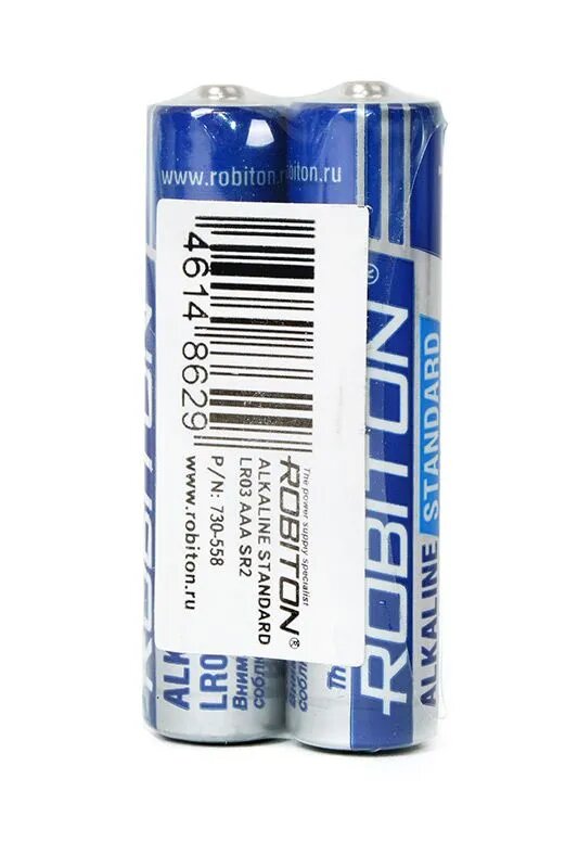 Батарейки Robiton Standard AAA 2 шт, щелочные, голубые, термоусадочная пленка