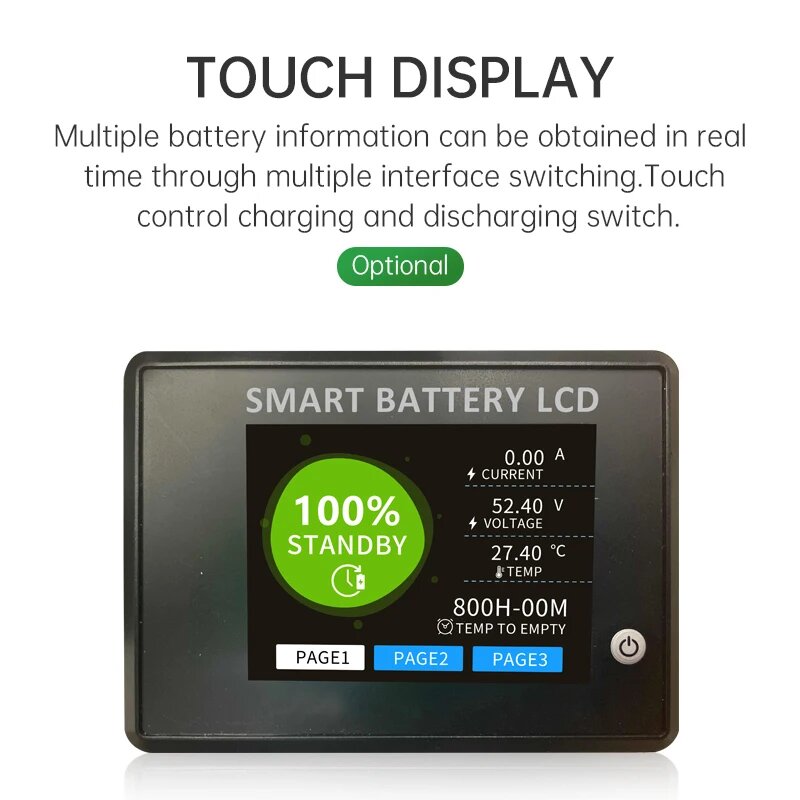 JBD Smart BMS 4S 12V, RS485 Touch Screen, Li-ion 3.7V