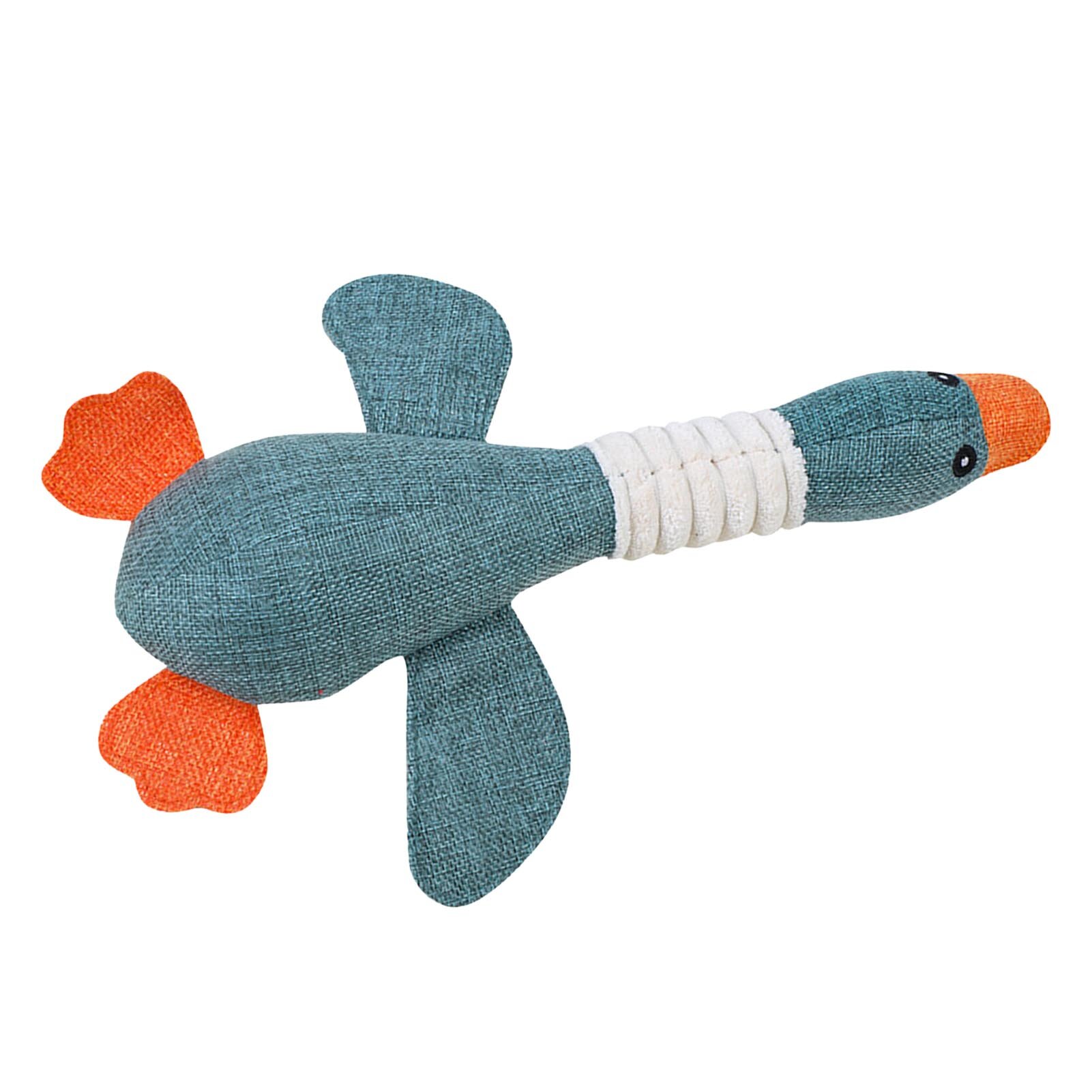 Мягкие игрушки для собак в форме диких гусей, мягкое льняное скрипучее животное, жевательные игрушки для собак, кошек, жевание и чистка зубов, зеленый цвет