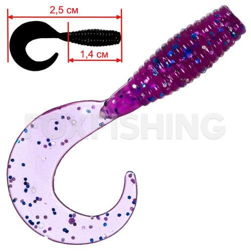 Силиконовая приманка CF Angry Spin 1" 2,5см. 8шт. 20-25-98-6