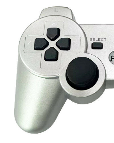 Игровая ручка PS3 P3, беспроводная, Bluetooth, с двойной вибрацией, серебристая