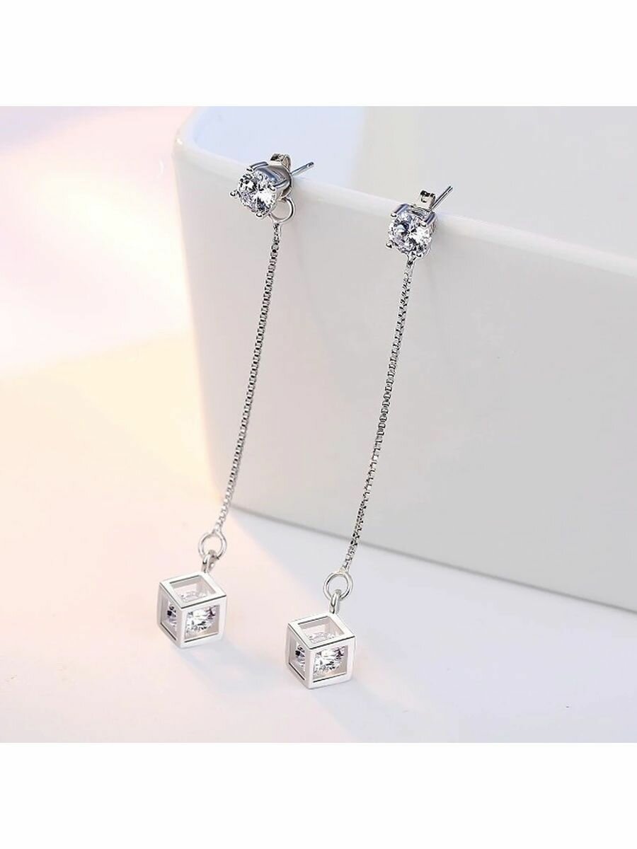 Серьги пусеты, кристалл