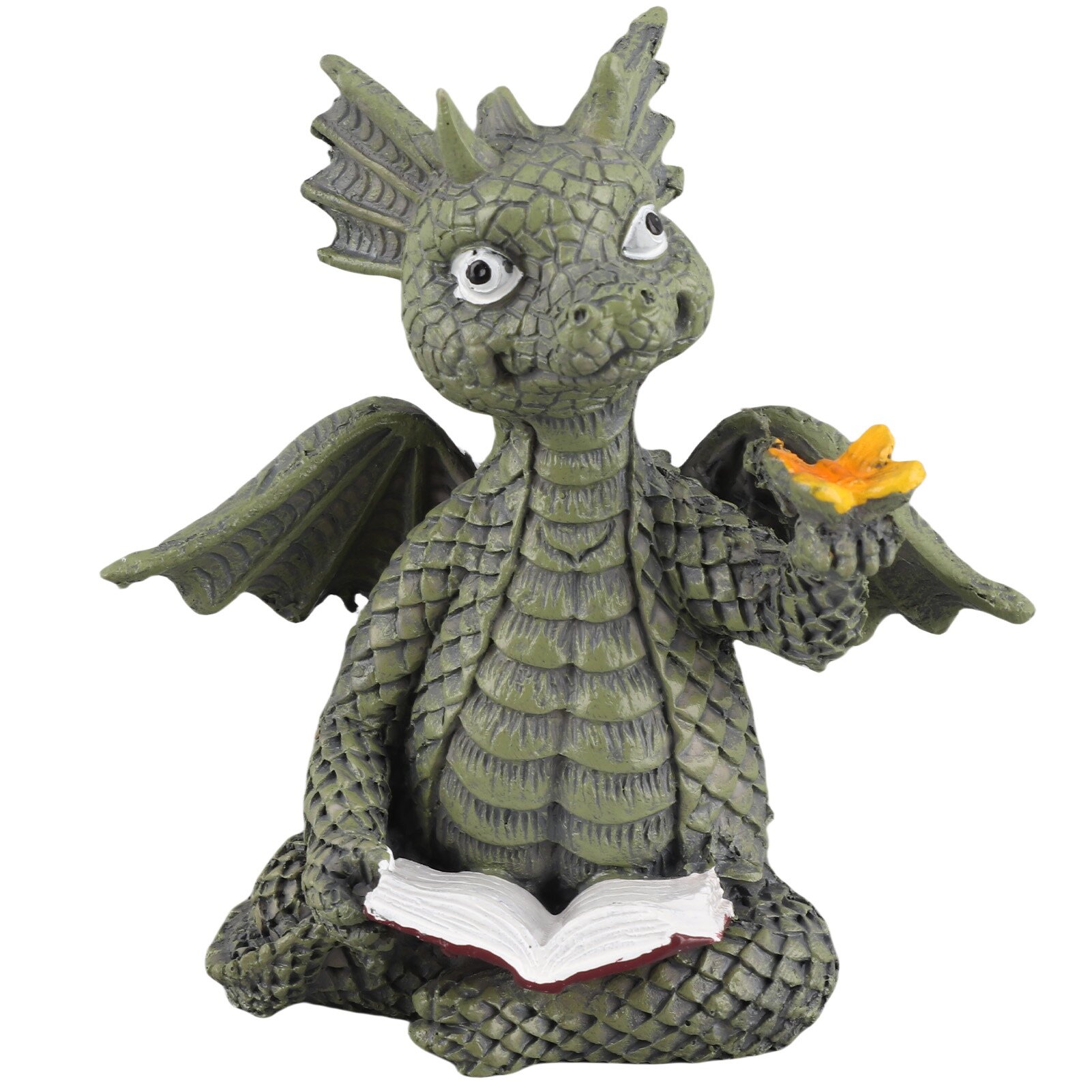 Детский драконский чтение книги статуя, дождь, Прекрасная прочная смола Dragon Sculpture для офиса сада Wall Office