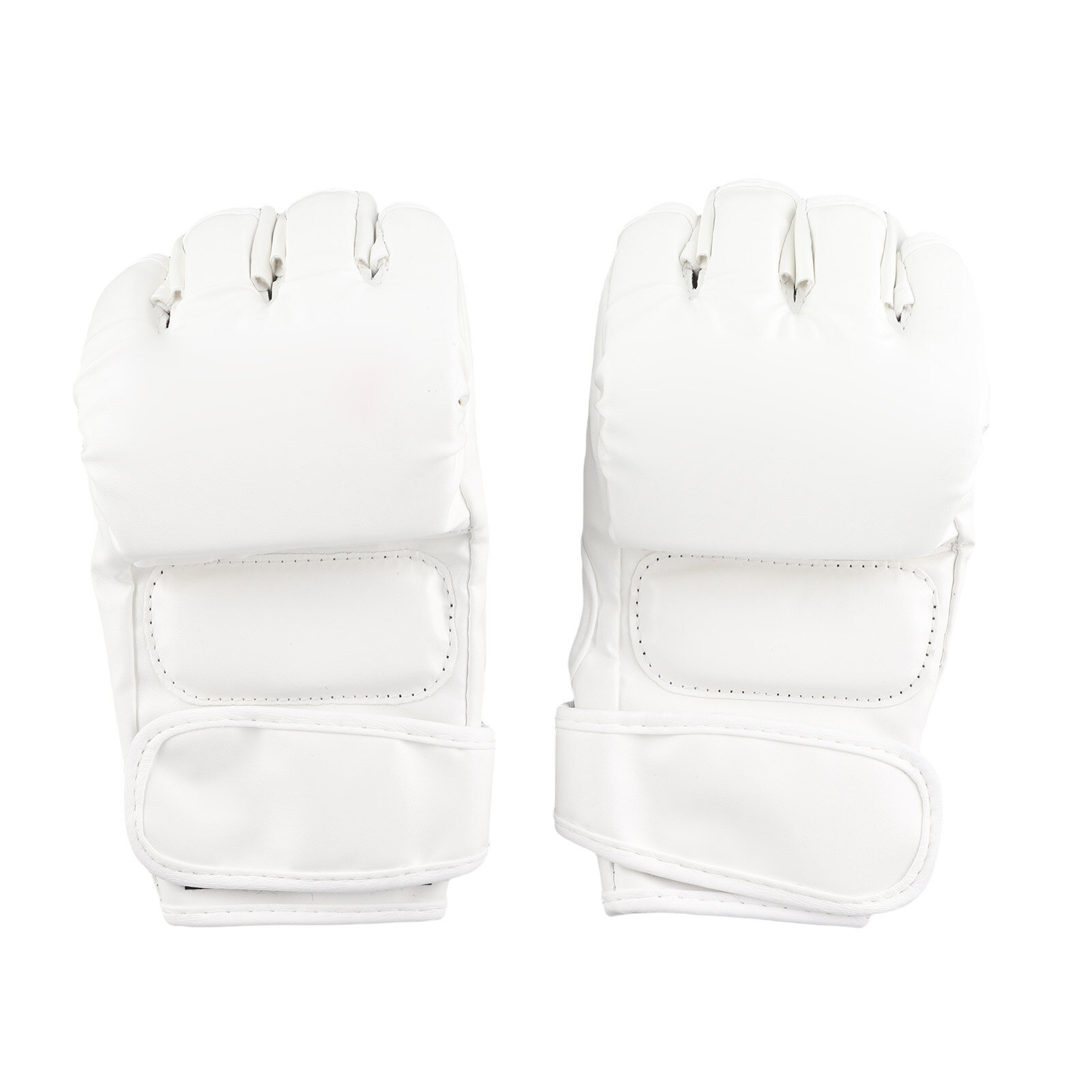 Боксерские перчатки без пальцев, для работы с боксерской грушей, с открытой ладонью, для спарринга, для мужчин и женщин, белые.