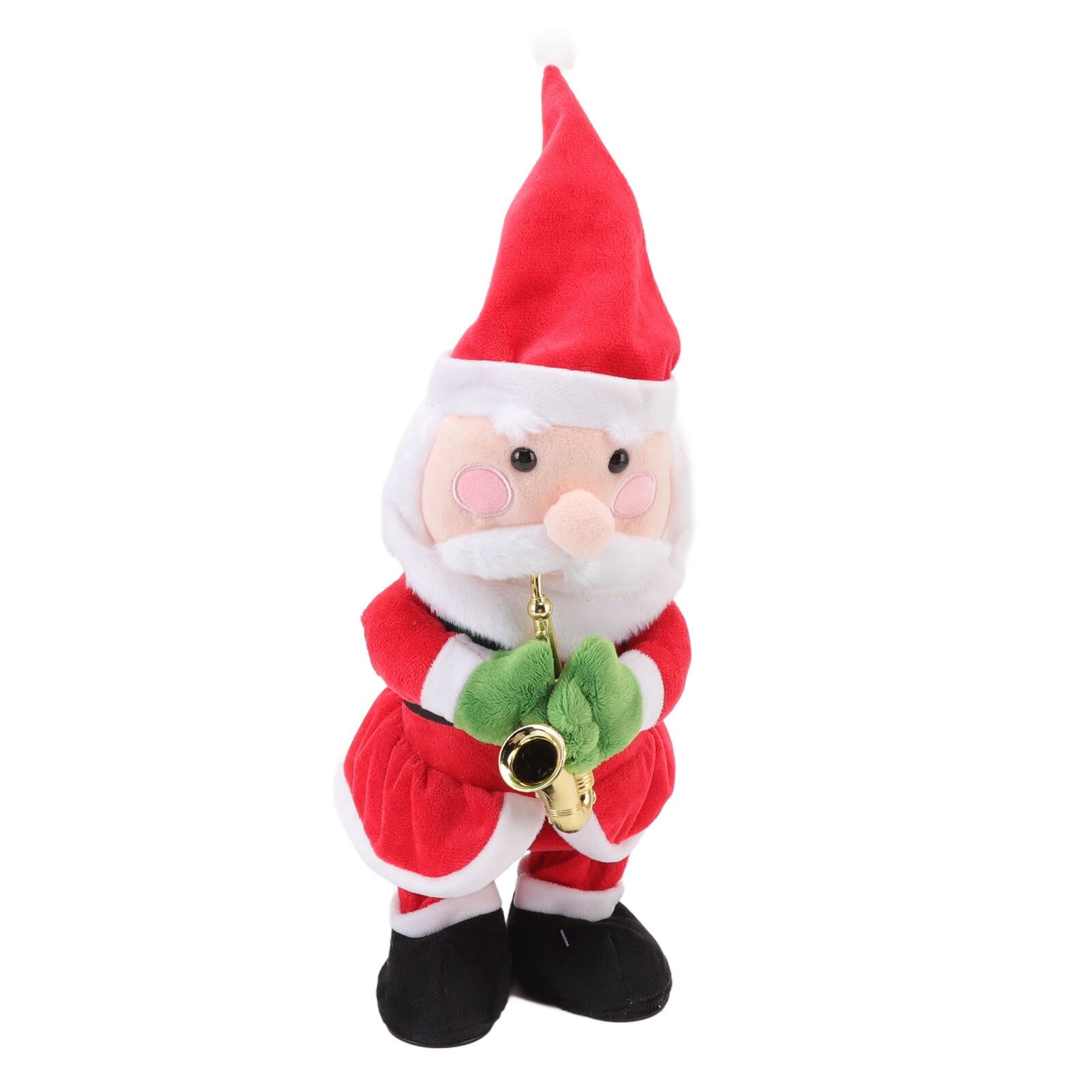 Электрическая Музыкальная Рождественская Игрушка Кукла с 8 Песнями Непрерывного Воспроизведения Танцующая Поющая Светящаяся Качающаяся Плюшевая Игрушка для Детей Взрослых Дед Мороз Материал Пластик Хлопок Полиэстер Вес 398г Высота 32см Ширина Основания