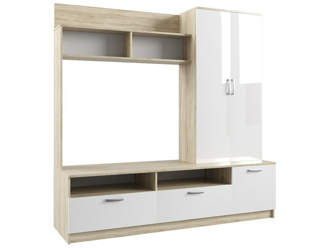 Гостиная №3 Сонома/белый, современная, СЦС 1800.1 (Сонома/белый, современная,)