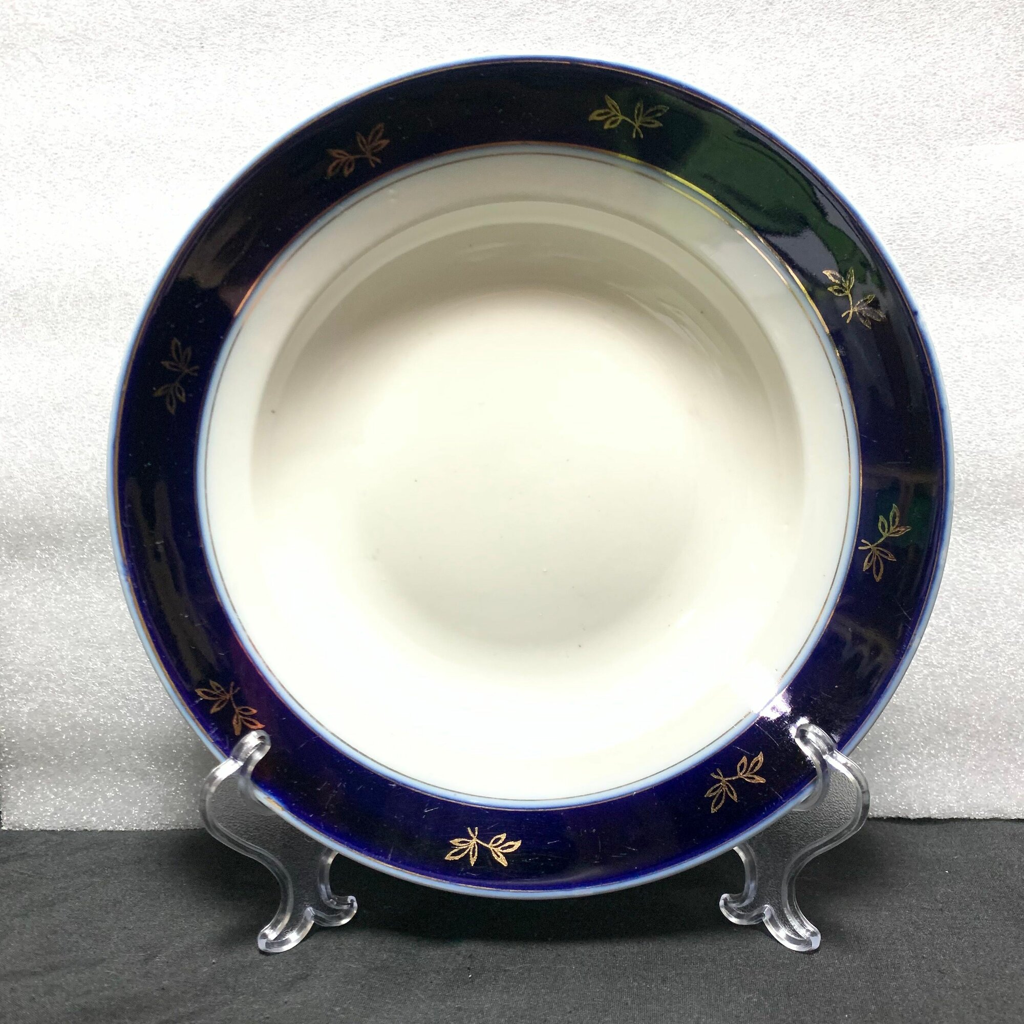 Фарфоровая тарелка ДФЗ кобальт позолота