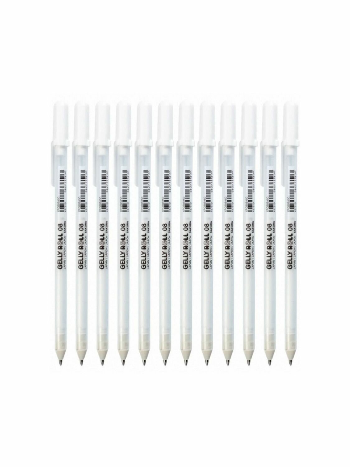 Гелевые ручки Sakura Gelly Roll White 0.4 мм, набор 12 штук, непрозрачные белые чернила для иллюстраций, комиксов, скетчинга и творчества