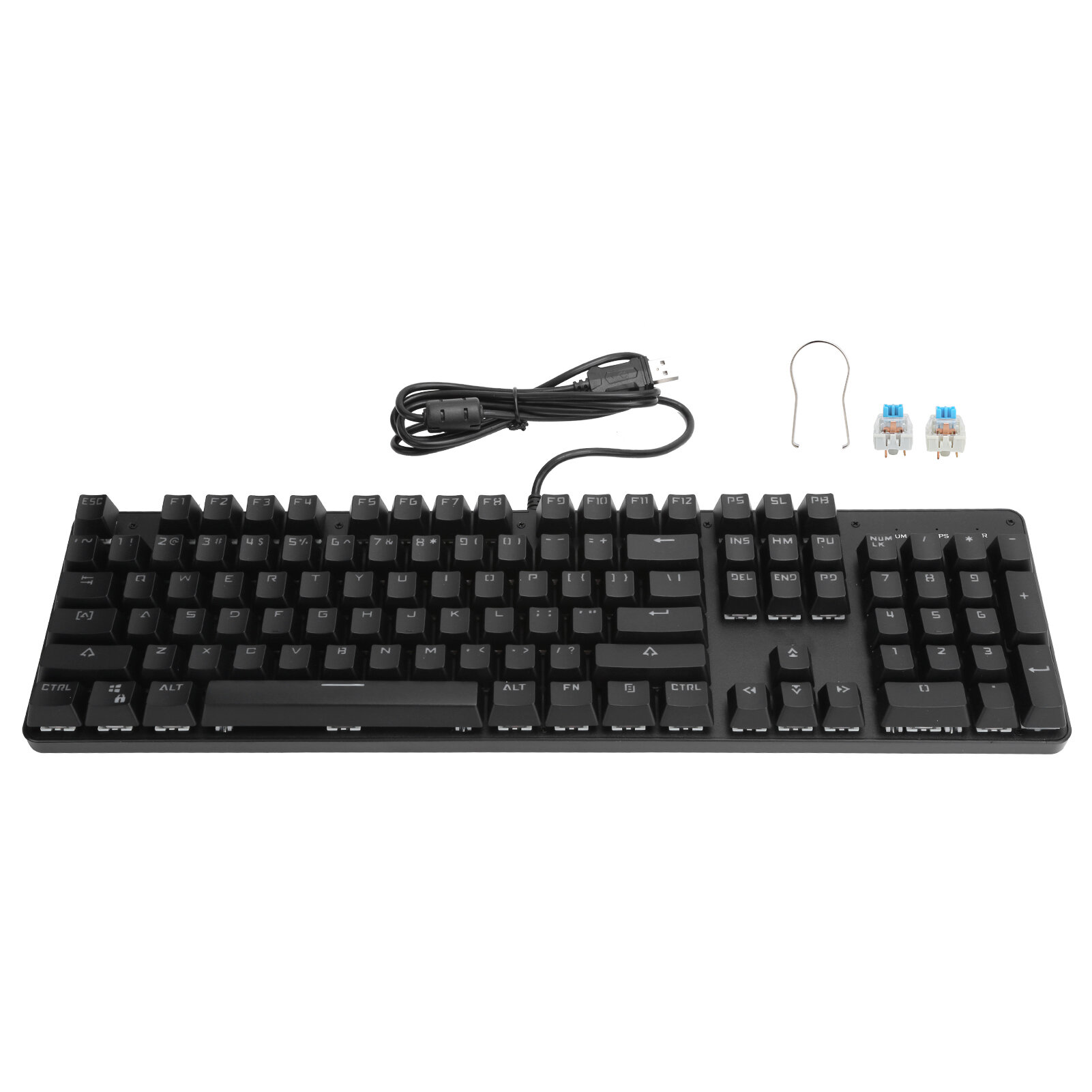 Game Keyboard Mechanical Blue Switch 104 Keys Color Hybrid E-Sport Computer Accessories(Black )