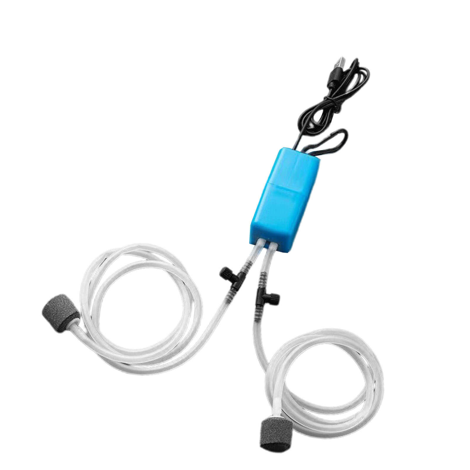 USB насос кислорода для аквариума портативный бесшумный двойной выход мини рыболовный кислородный воздушный насос для домашнего аквариума синий