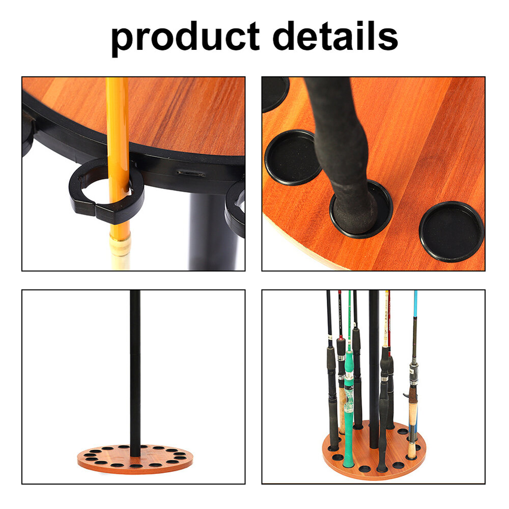 Стойка для удочек Вращающийся кронштейн для удочек Деревянный держатель для удочек Стойка для хранения удочек Органайзер для удочек