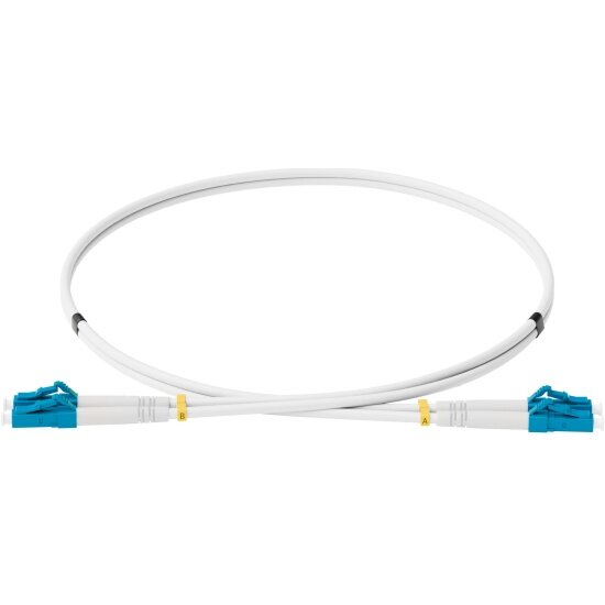 Патч-корд оптический Ontek , дуплексный, LC-LC, UPC, 0.5 м, 657A2, LSZH, белый