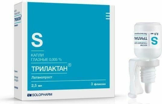 Трилактан, капли глазные 0.005%, флакон-капельницы 2.5 мл, 3 шт.