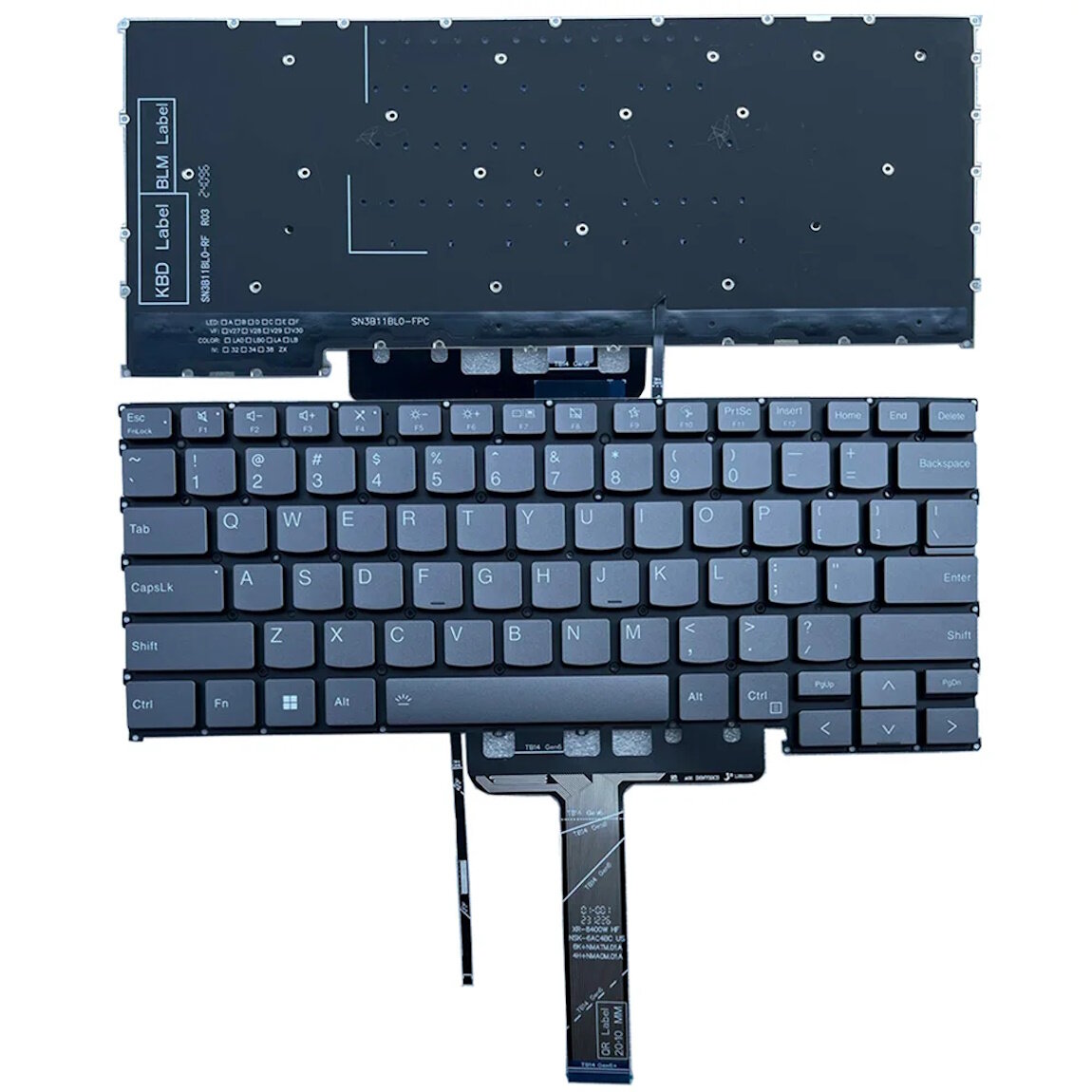 Клавиатура для ноутбука Lenovo Thinkbook 14 G6 IRL, ABP, 2023, серая, с подсветкой