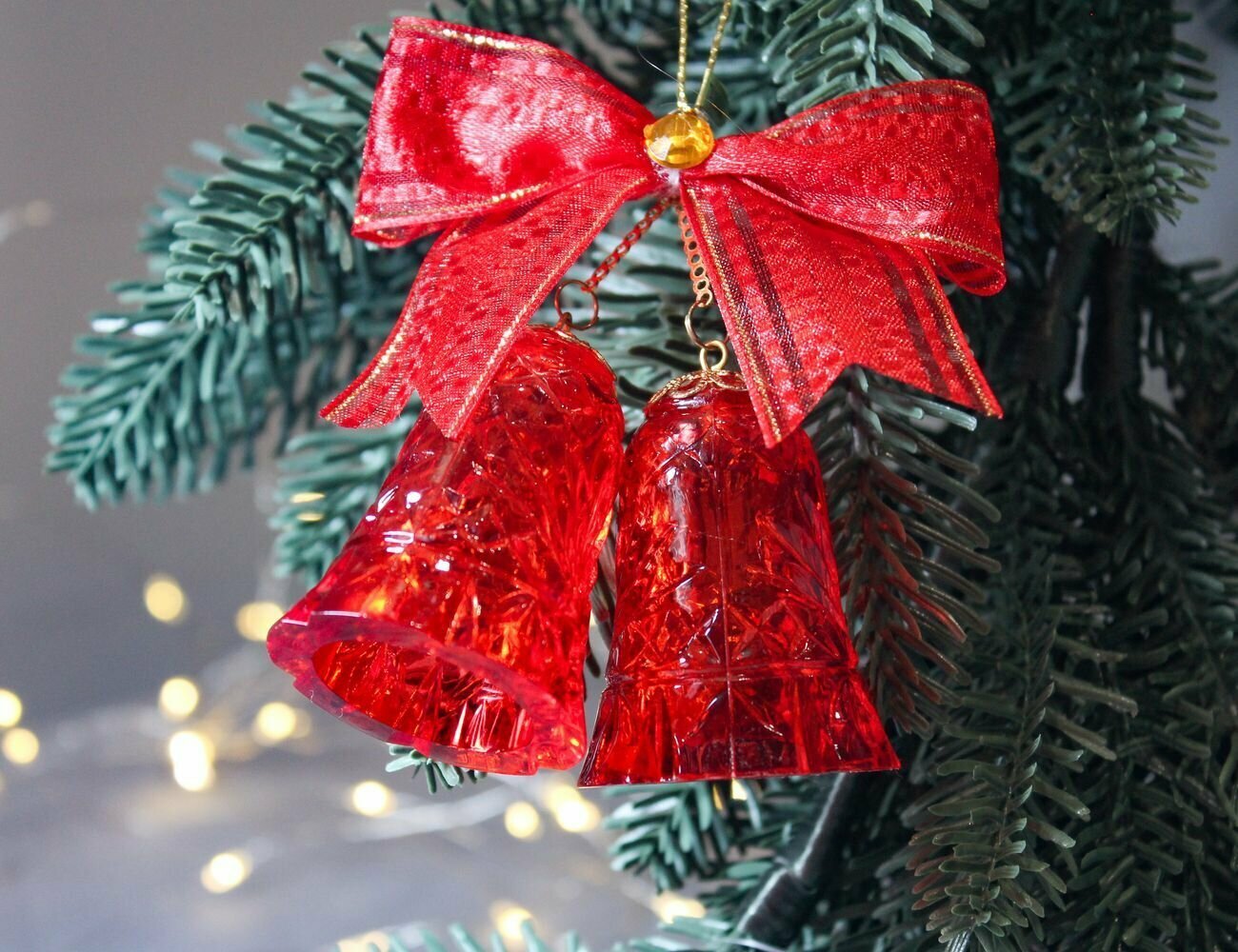 Ёлочная игрушка из акрила колокольчики, красные, 10 см, Forest Market 201726
