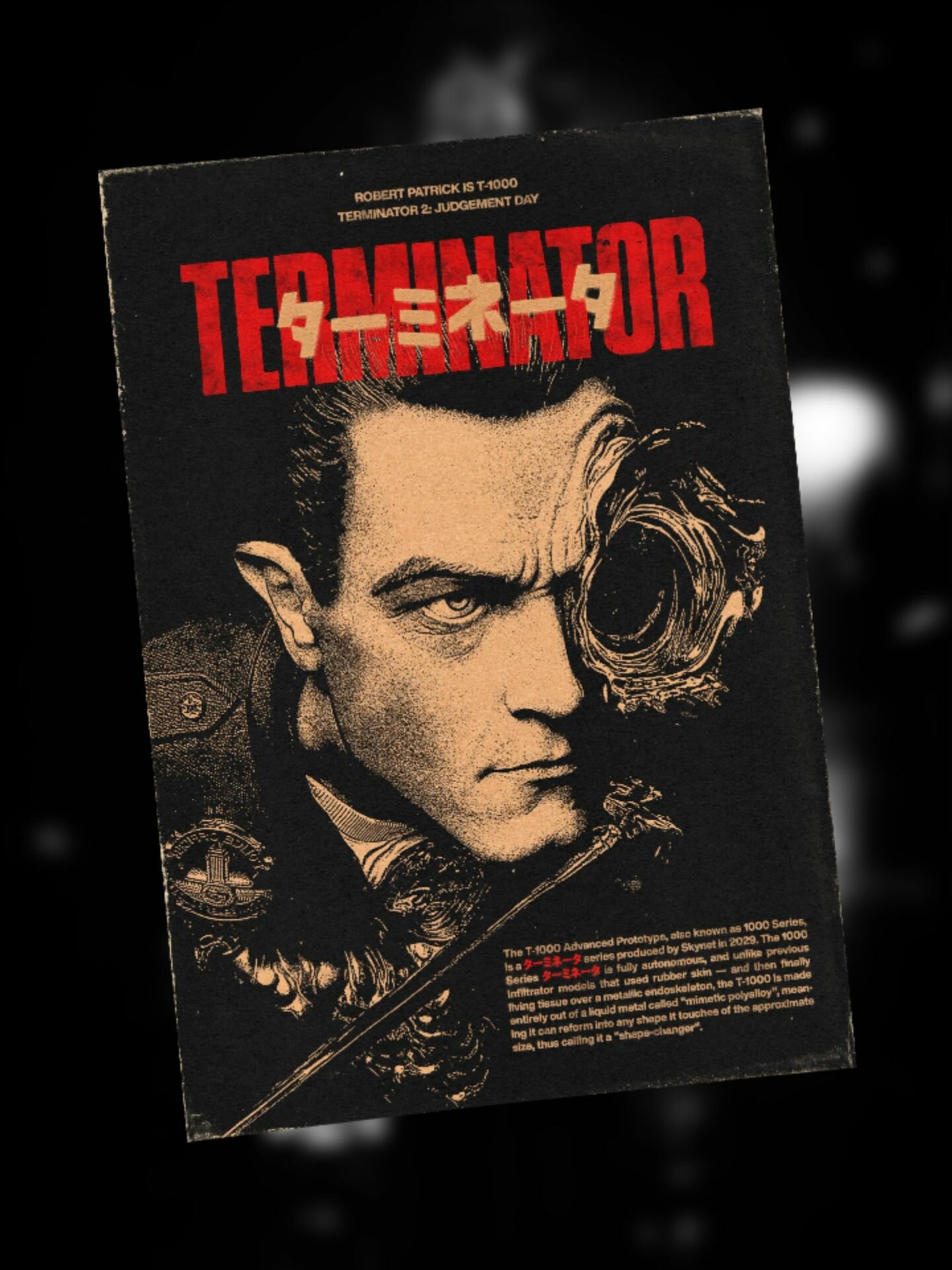 Постер "Терминатор 2: Судный день" в стиле pinterest, формат А3, 297 х 420 мм, глянцевый