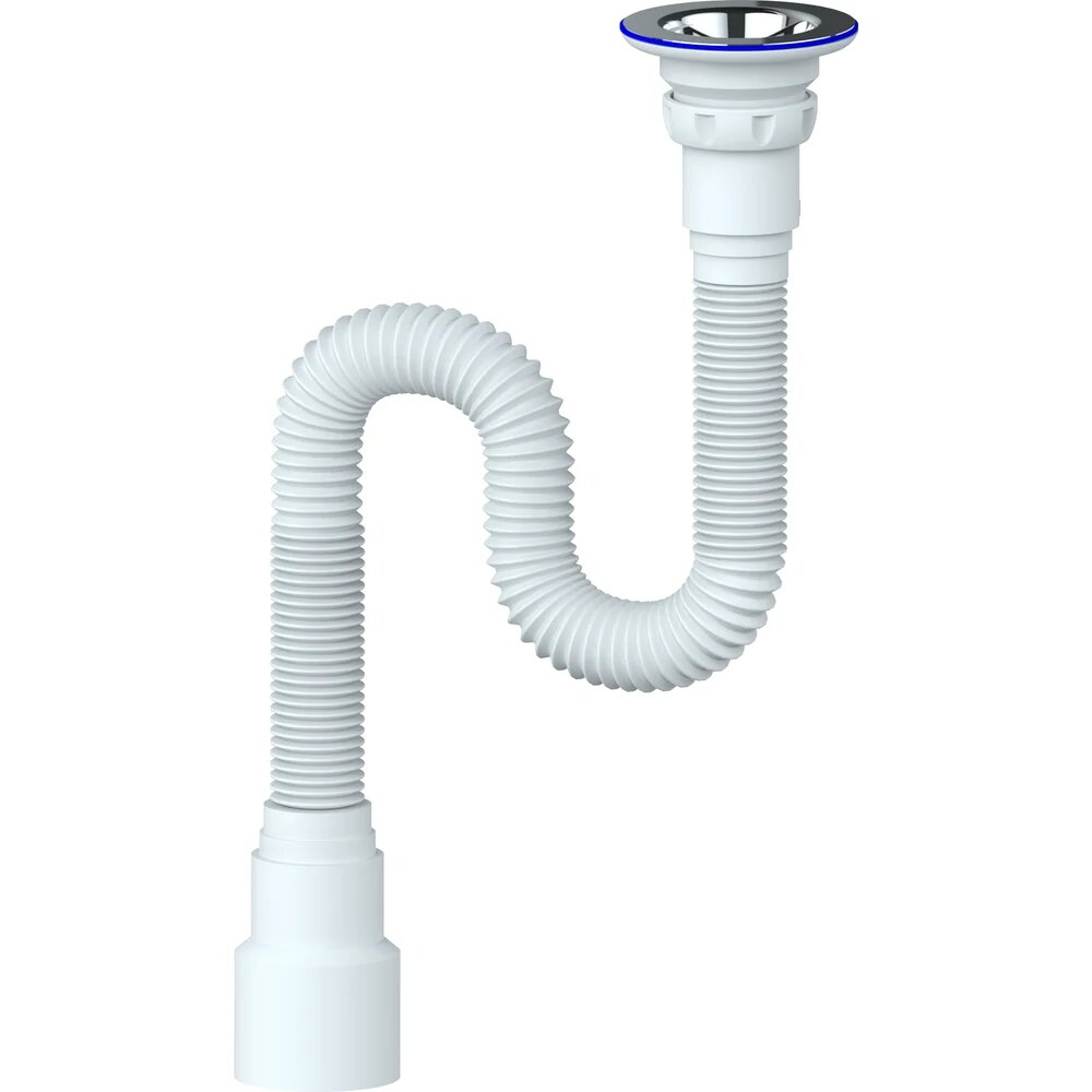 MD222 Сифон гофрированный 800 мм Ø32x40/50 прикручивающийся выпуск нержавеющая чашка Unicorn МD222 32x40