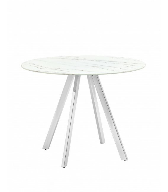 Стол обеденный Фабриано D100 белый стеклянный