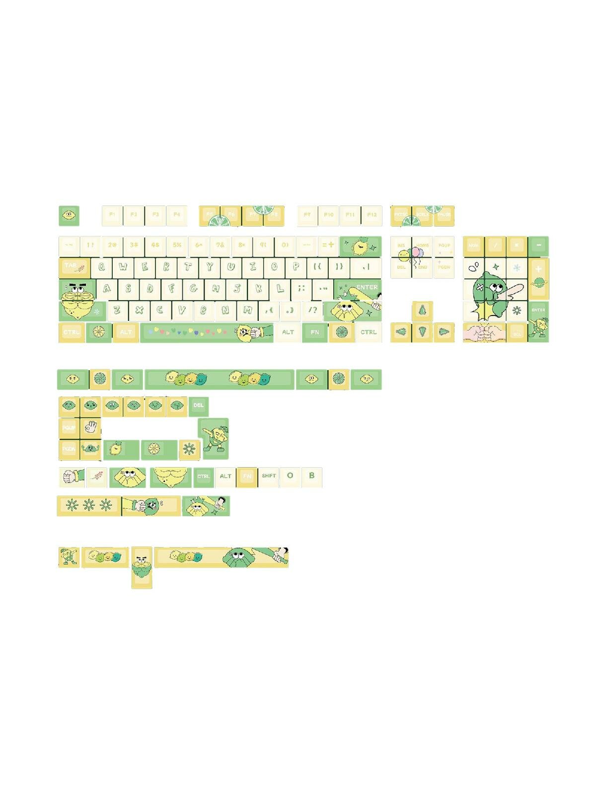 Keycaps PBT Dye-Sublimated Keycap Mechanical Keyboards MDA Profile Keycaps for 68/75/87/104/108 Keyboards Keycaps