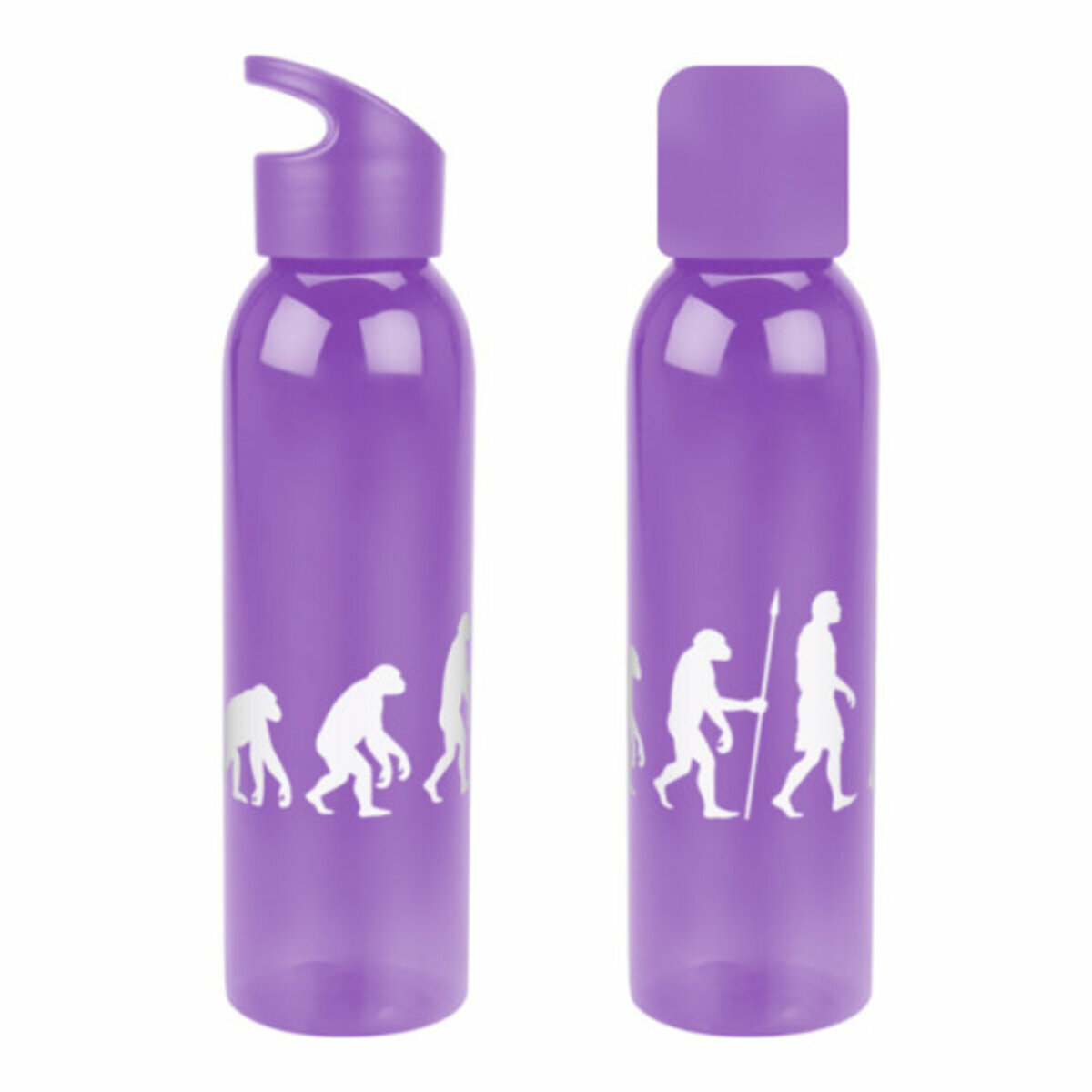 Бутылка для воды «Эволюция бариста для работника кофейни coffee кофе» (фиолетовый)