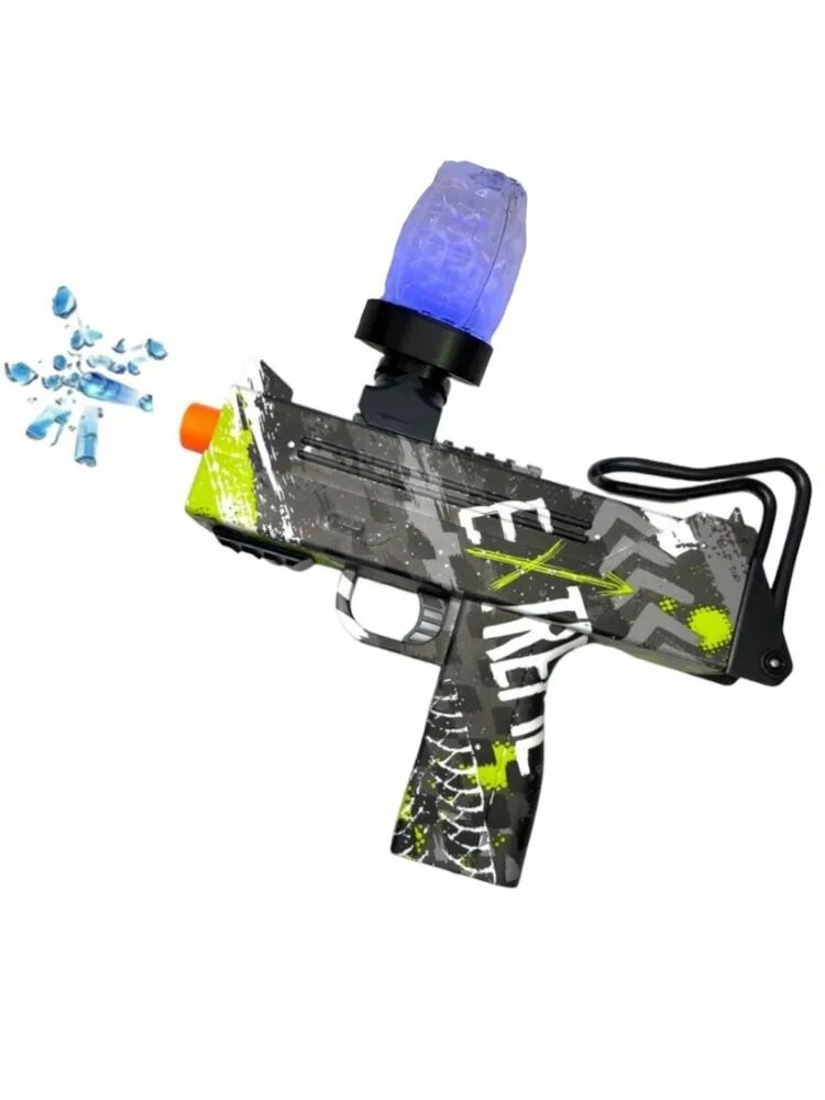 Гидробольный Орбиз пистолет-пулемет UZI Graffiti FIX, детский, стреляет водяными мягкими гелевыми пулями электрический, орбибольный UZI