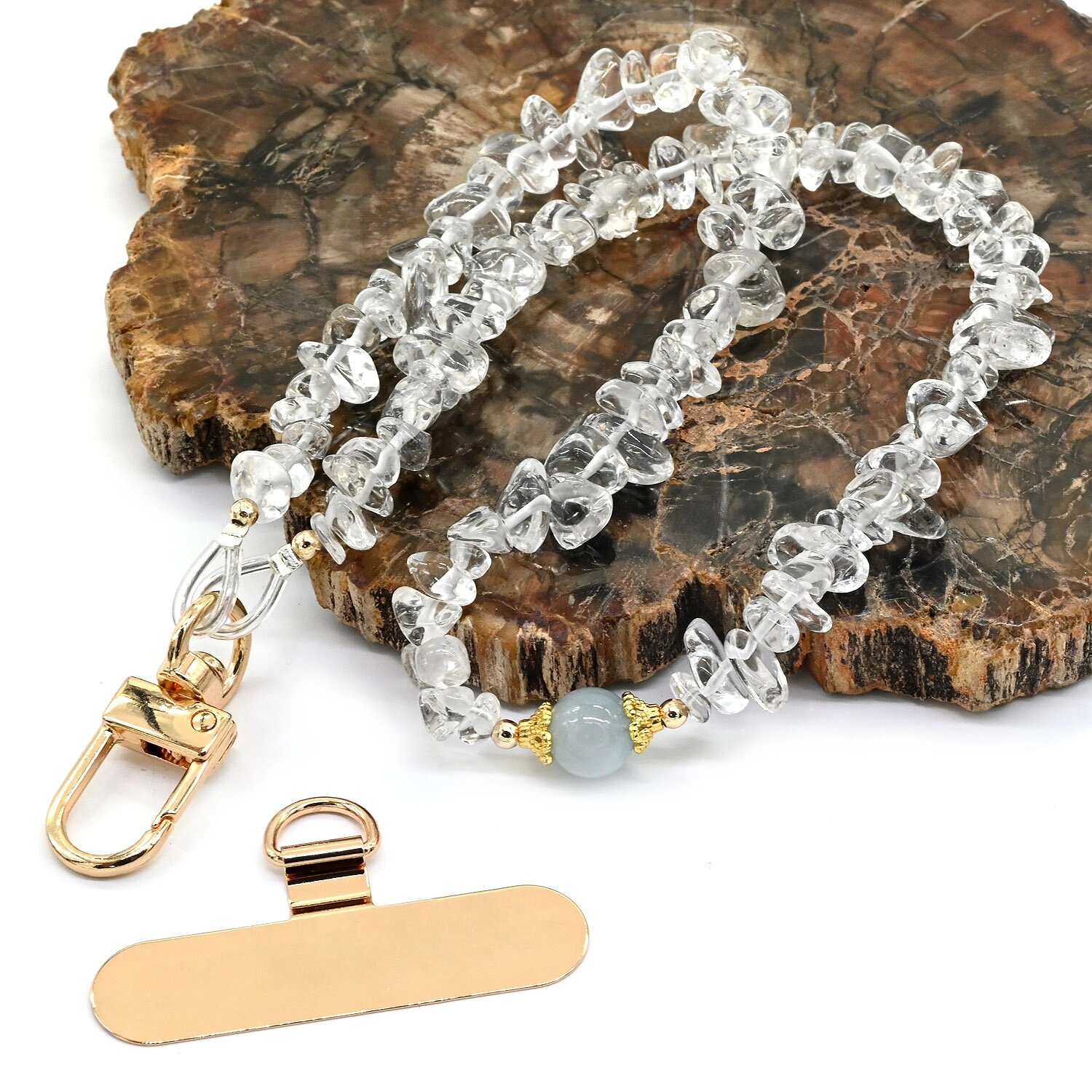 Брелок на чехол телефона с крошкой горного хрусталя, 38см .