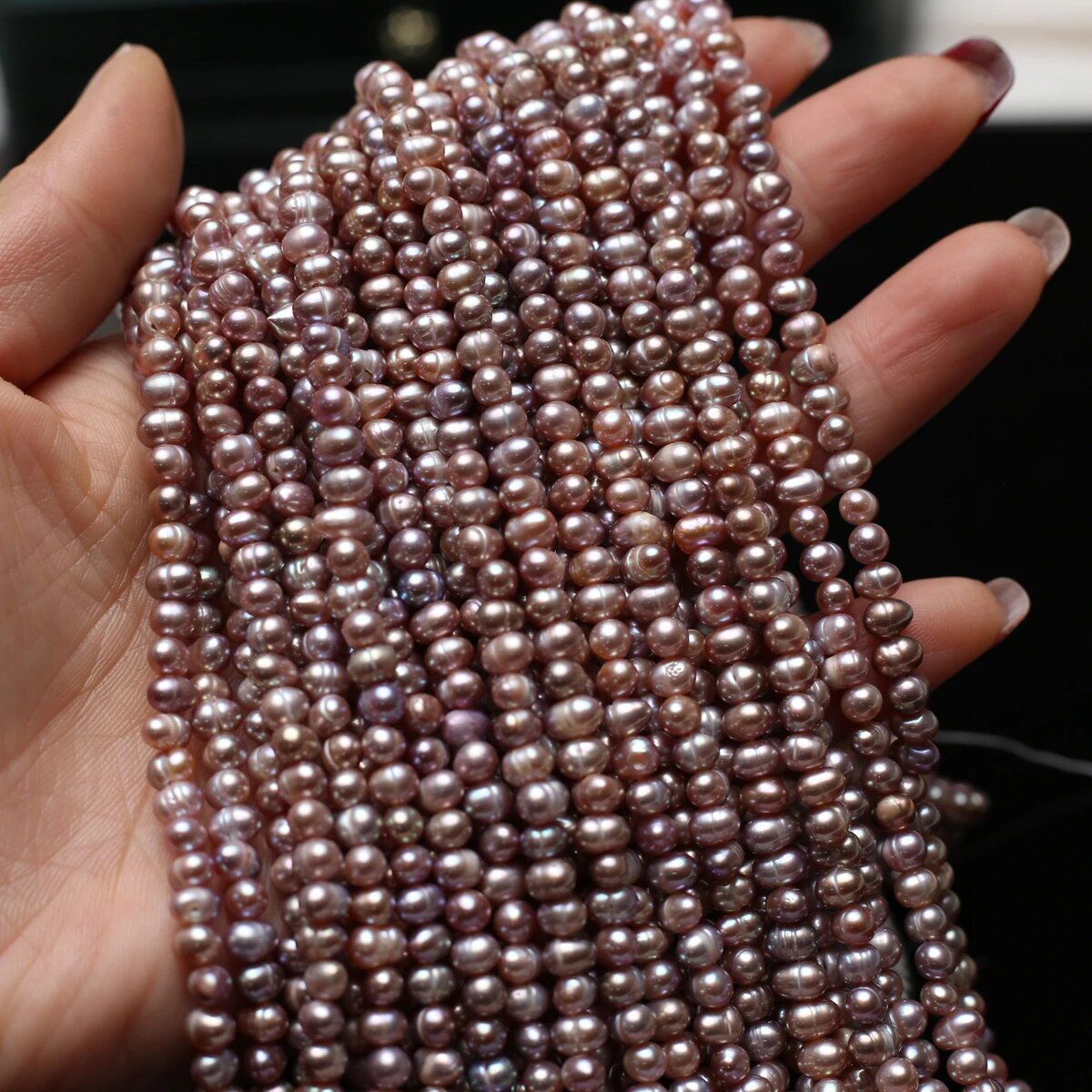 4-5 Мм Натуральный Пресноводный Фиолетовый Жемчуг Бусины В Форме Риса Для Изготовления Ювелирных Изделий DIY Браслет Ожерелье.