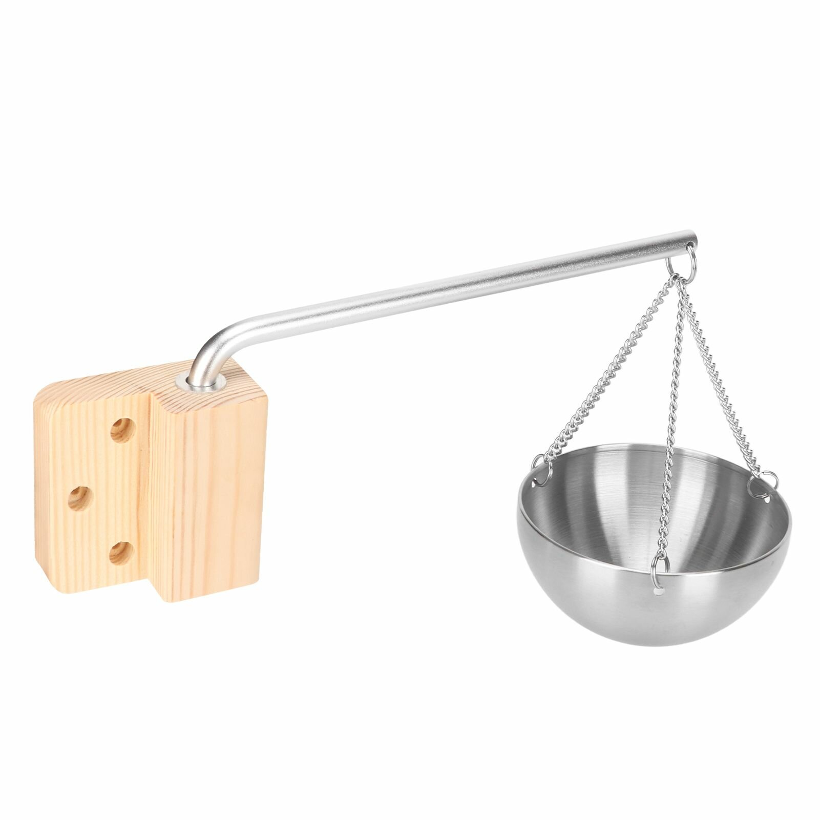 Круглая чаша для эфирных масел для сауны, нержавеющая сталь, 4.7 дюйма, с регулируемой цепочкой и качающейся рукой
