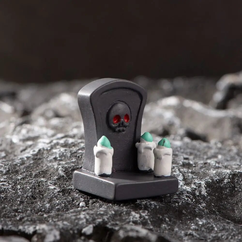 Мультфильм Хэллоуин тыква скелет фигурки 3D DIY статуя черепа мумии милые мини-миниатюры призрак украшения автомобиля